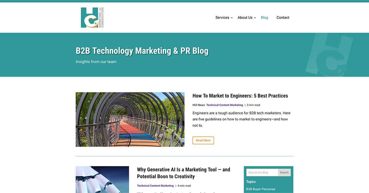 HCI B2B Technology Marketing & Public Relations Blog